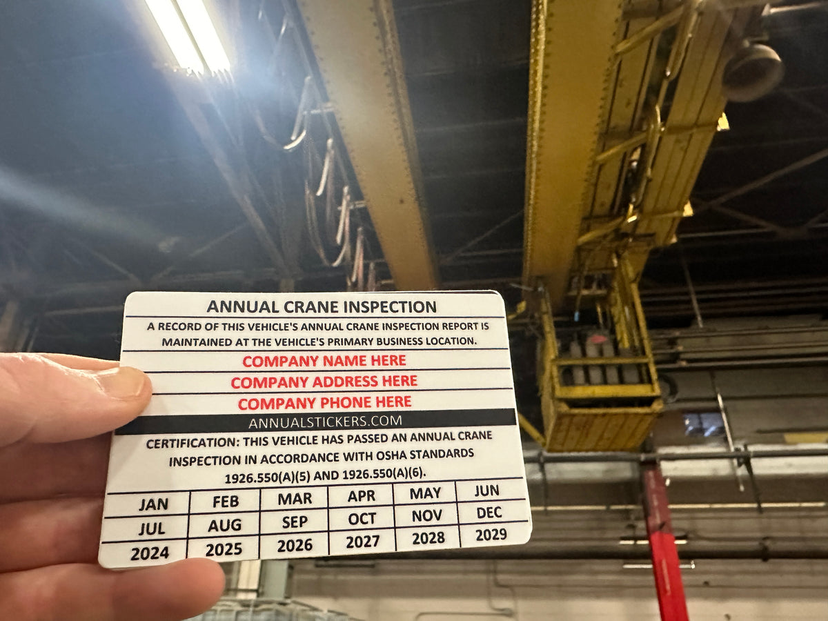 Annual Crane Inspection Stickers MADE EASY – Annual Stickers