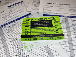 Made easy annual inspection stickers FMCSA custom – Annual Stickers