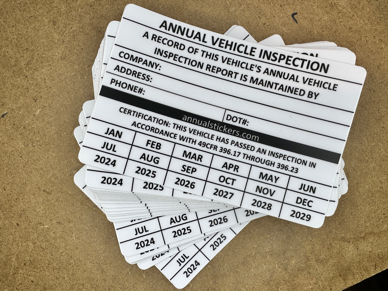 Made easy annual inspection stickers FMCSA custom – Annual Stickers