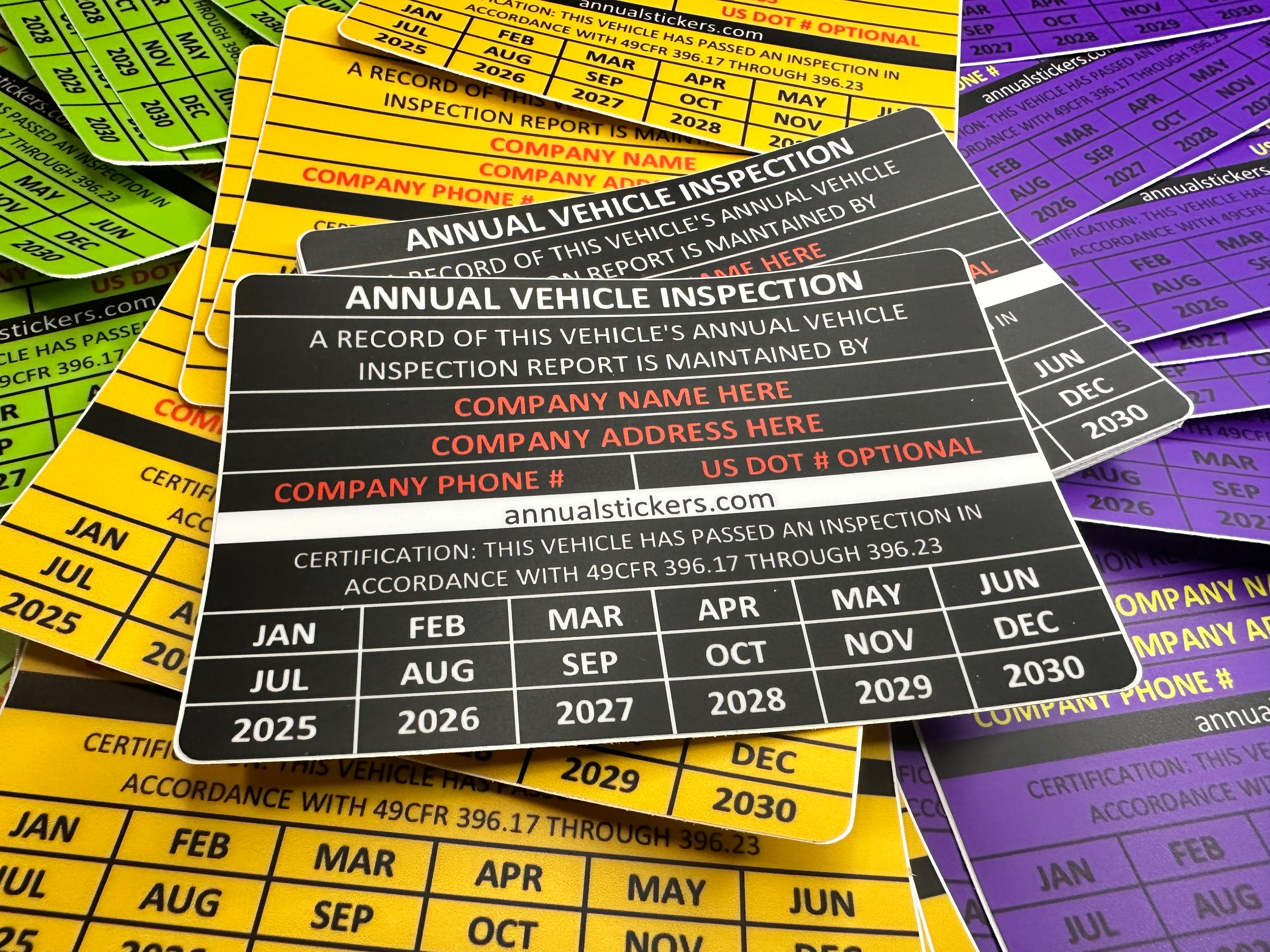Made easy annual inspection stickers FMCSA custom – Annual Stickers