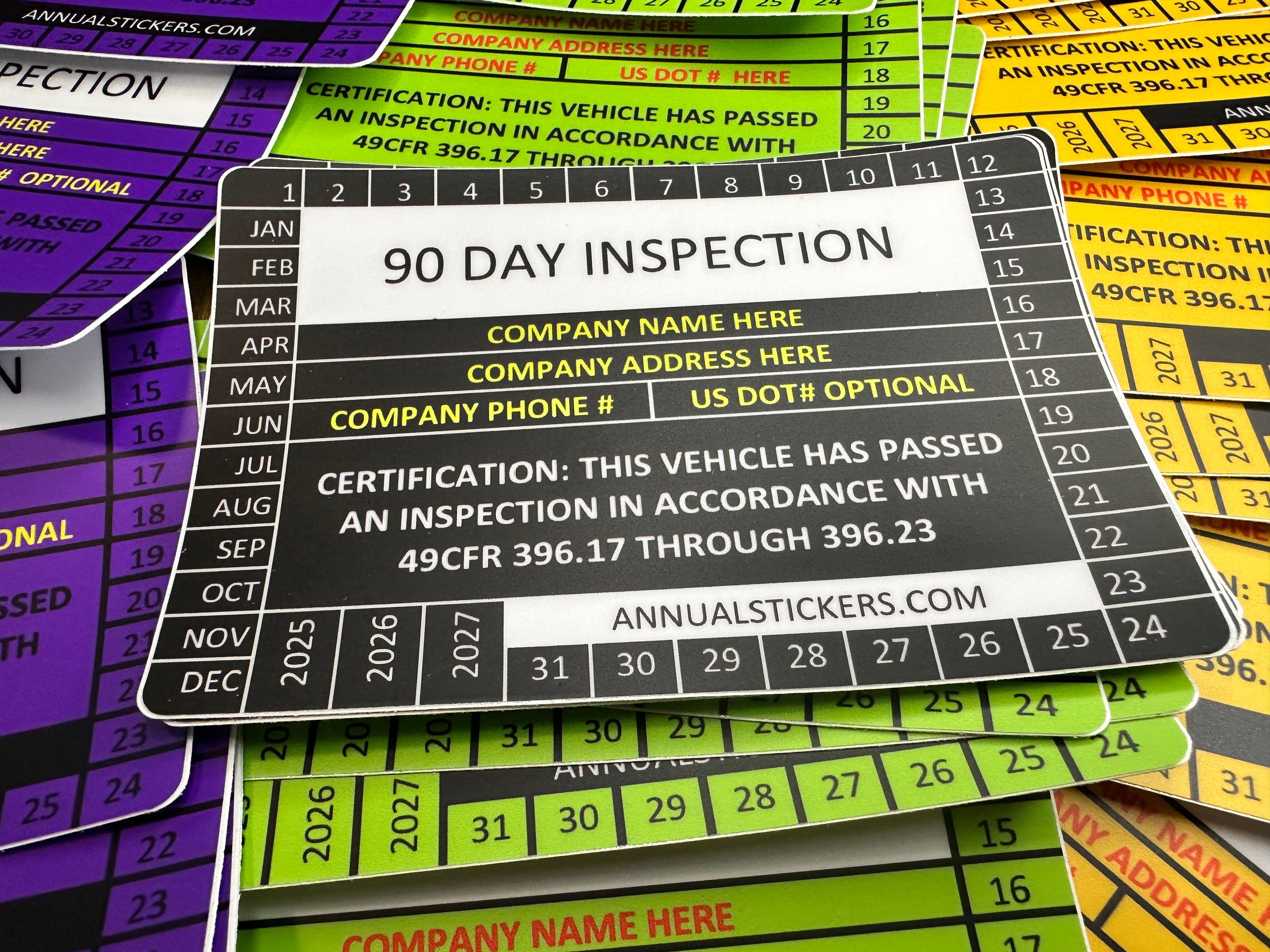 Made easy annual inspection stickers FMCSA custom – Annual Stickers
