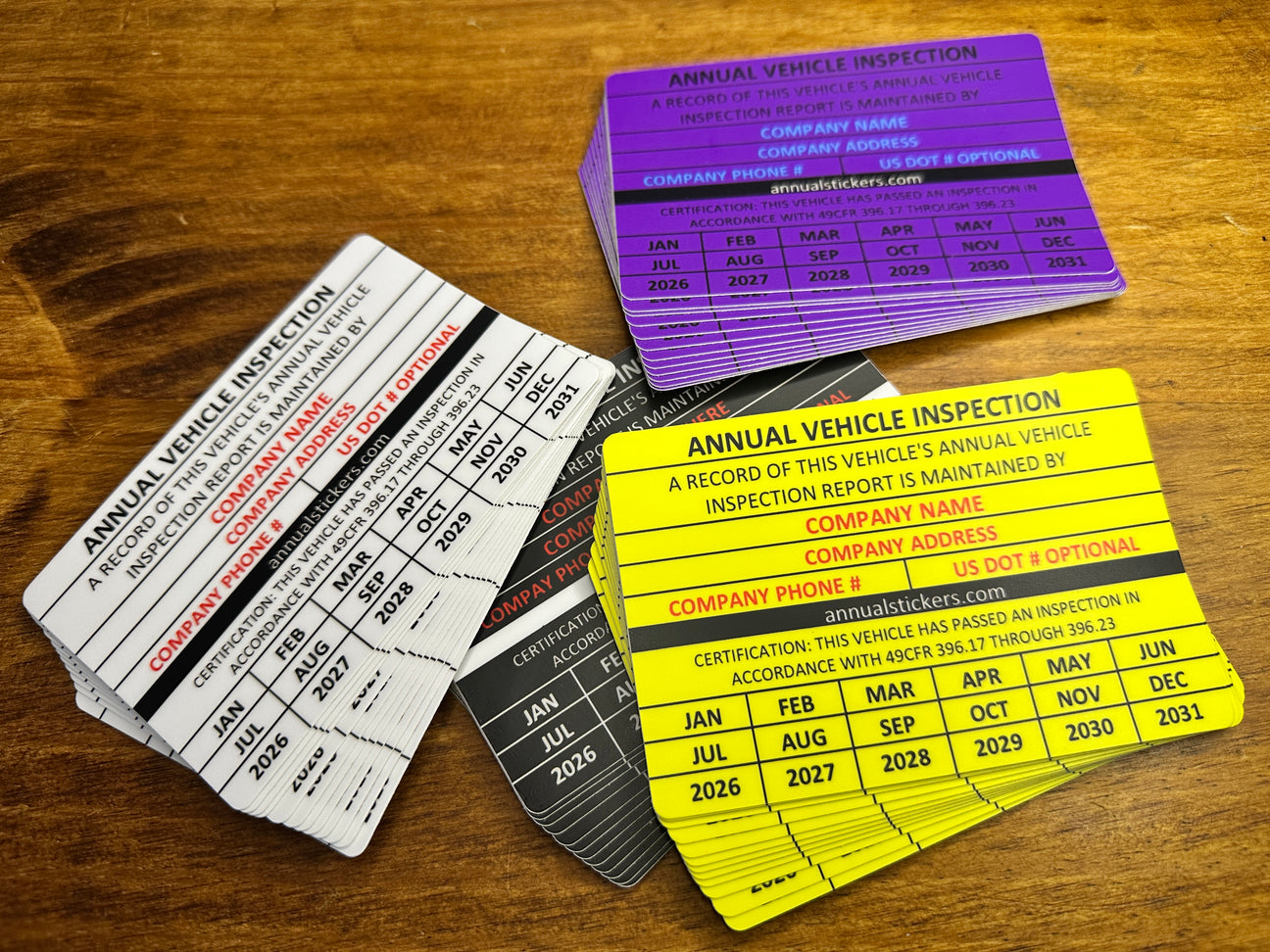 Made easy annual inspection stickers FMCSA custom – Annual Stickers